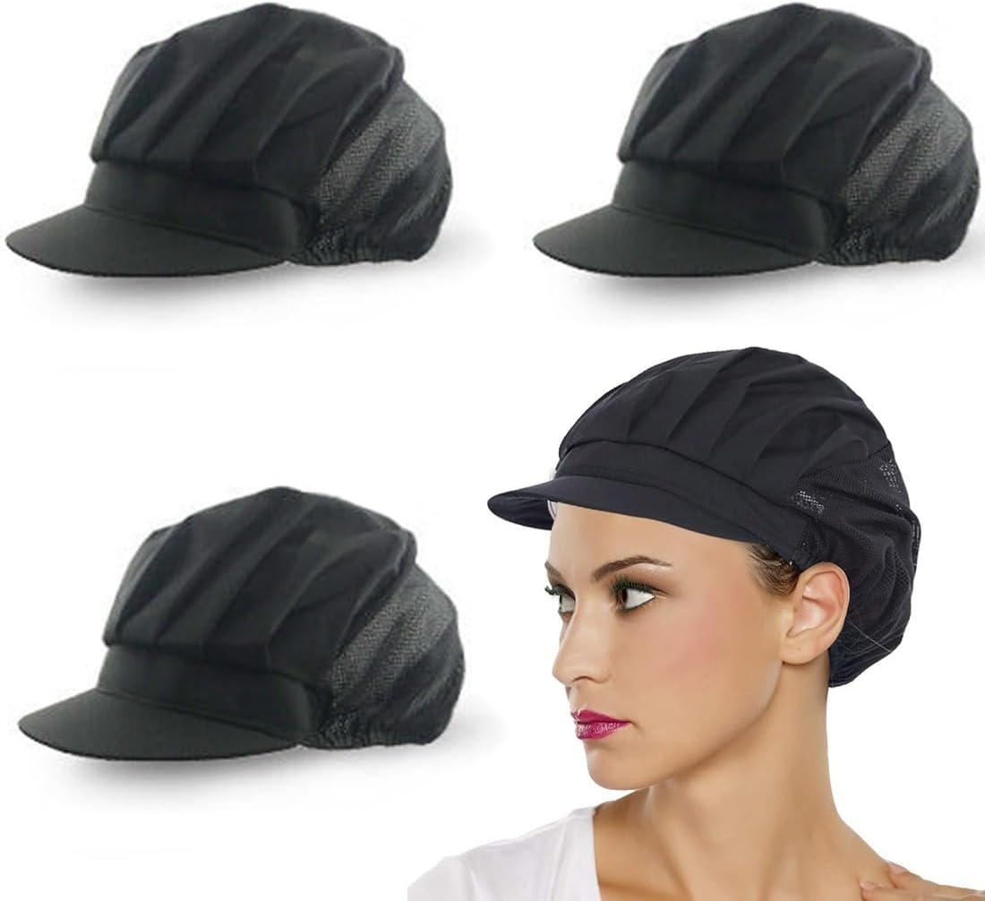 ZKSXOA 3pcs Catering Hats Adjustable Cooking Cap, Chef Hat Black, Food ...