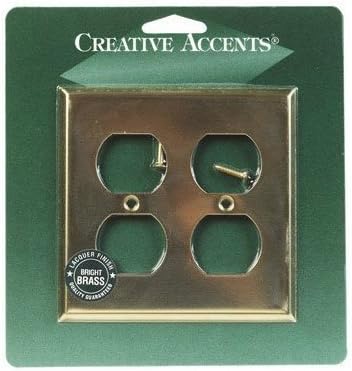 Creative Accents Duplex Receptacle Wall Plate Bright Brass Finish 2 ...
