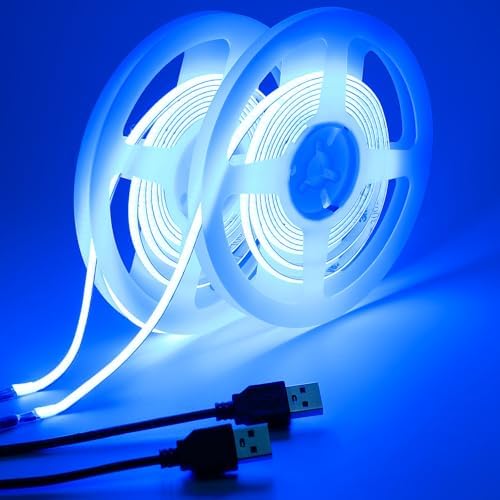 Amazon.com: GOMING 5V 5mm Width COB USB LED Strip Light Blue USB ...