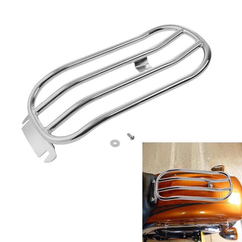 Amazon.com: TCMT Chrome Solo Luggage Rack Fit For Harley Softail Fat ...
