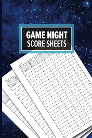 Game Night Score Sheets: Track Wins and Losses | Up to Six Players Per ...
