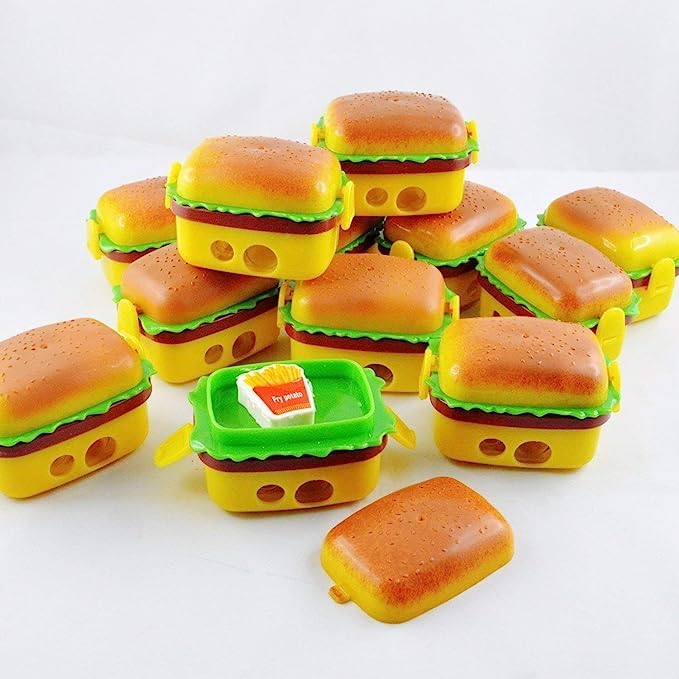 NNS Burger Shape Sharpener Eraser for School Going Kids Birthday Return Gift (6 Pcs) : Amazon.in ...