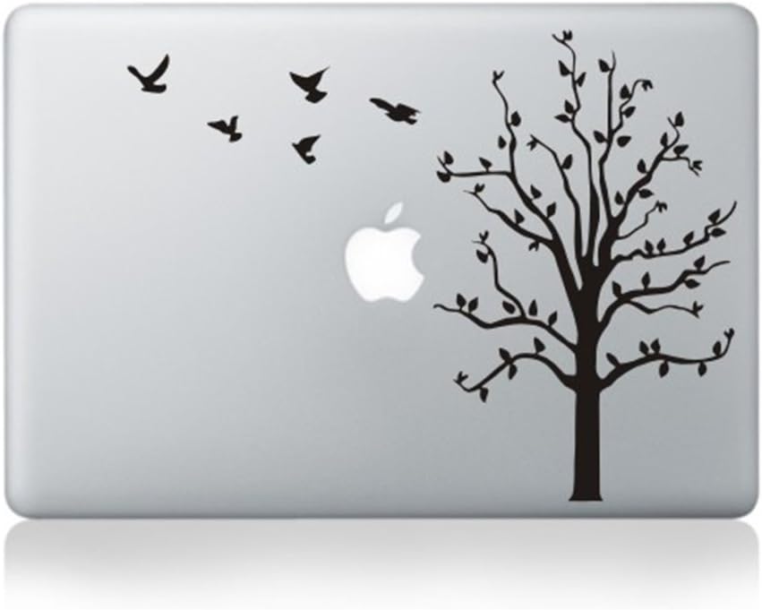 Tree with Bird Flying Cartoon Character Decal Sticker for MacBook ...