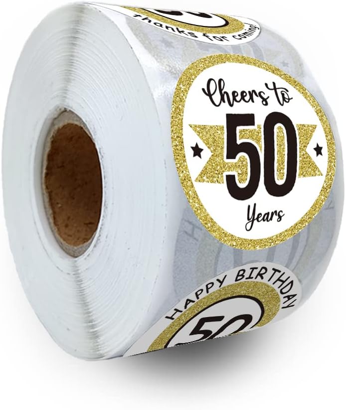 Amazon.com: 2" Round 50 Pack of Cheers to 50 Years Label Stickers ...