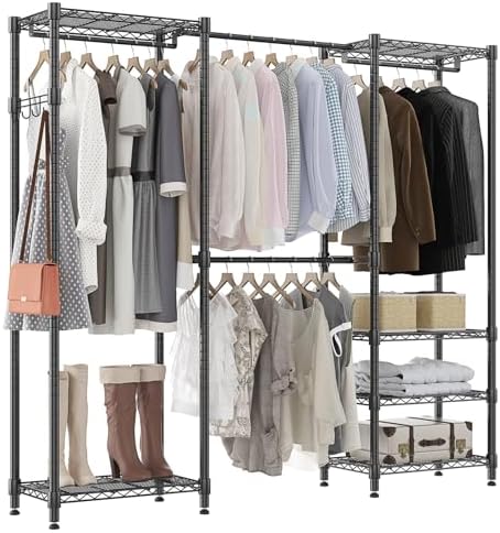 Amazon.com: Soywey Heavy Duty Wire Garment Rack, Clothing Rack Clothes ...