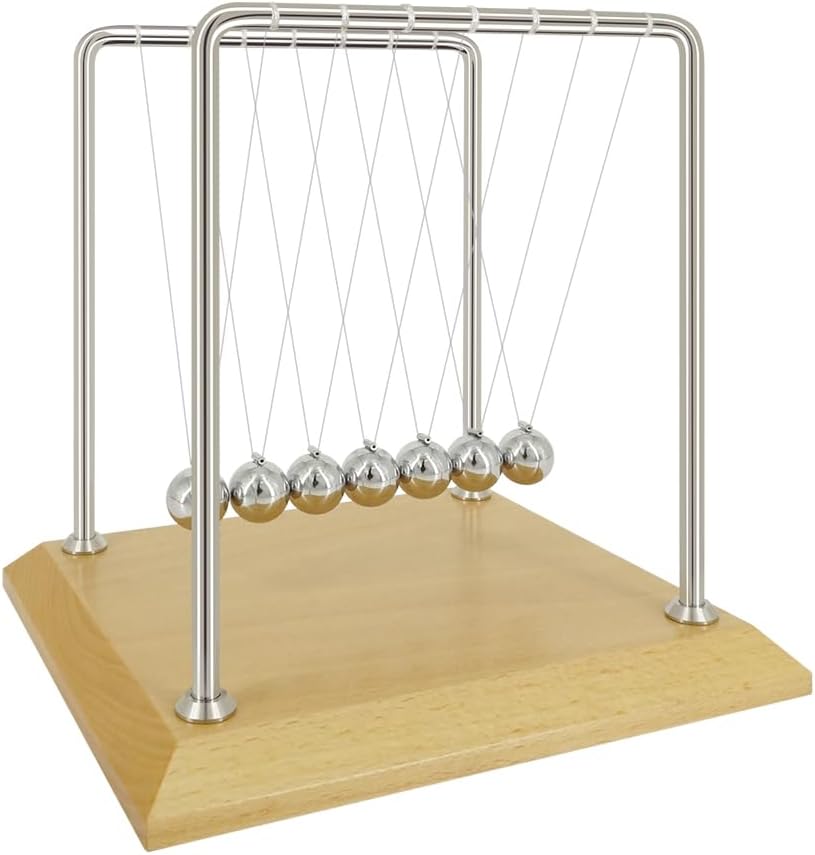 Amazon.com: Newtons Cradle Pendulum with 7 Balls, Balance Ball 60+ Sec ...