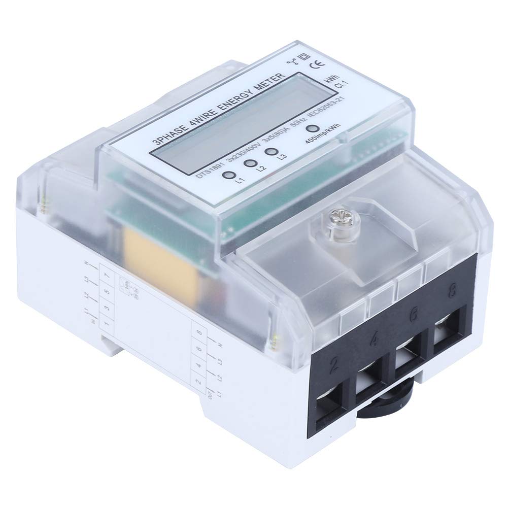 Buy 50Hz Small DIN Rail Meter, 3‑Phase 4‑Module Lightweight DTS1891 ...