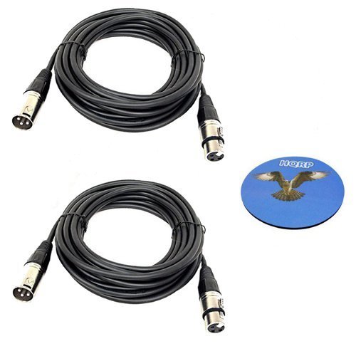 HQRP SET: 2 PCS 20 Feet XLR Male to XLR Female Microphone Cables for ...