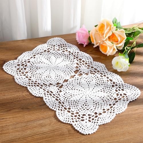 Amazon.com: 2 PCS Dollies for Tables Handmade Cotton Crochet Doilies ...