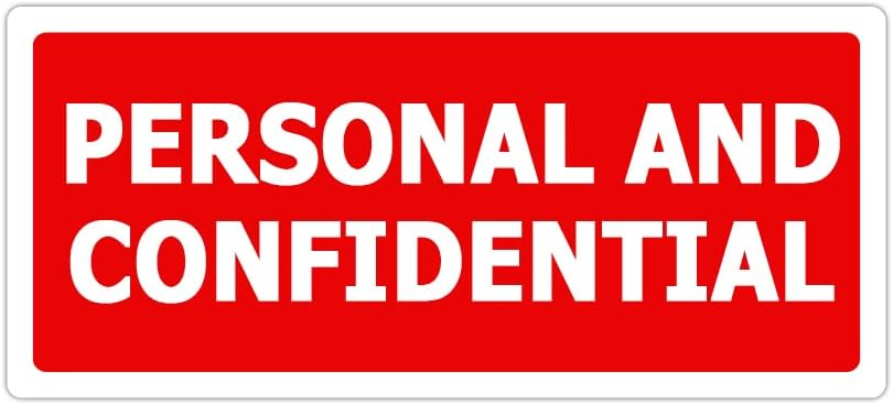 Amazon.com : Personal and Confidential Stickers,Self Adhesive File ...