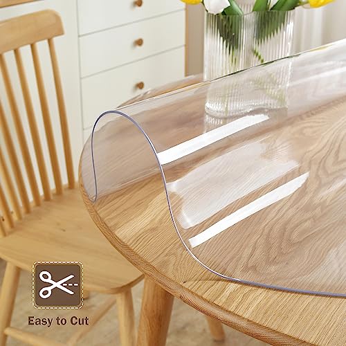 Snapklik.com : LovePads 2mm Thick Clear Round Table Cover Protector 52 ...