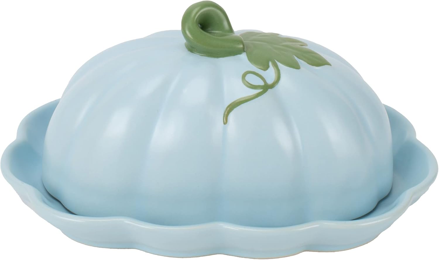 Amazon.com | Nat & Jules Pumpkin Shaped 8 x 6 Inch Ceramic Scalloped ...