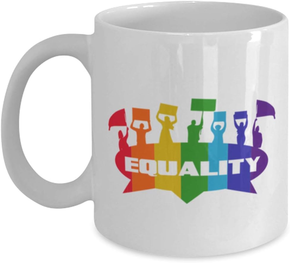 Amazon.com: Pride LGBTQ Coffee Mug,Equality,LGBTQ Gay Bi Human Rights ...