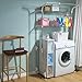 BAOYOUNI 2-Tier Over Washing Machine Storage Shelf Rack Metal Behind ...