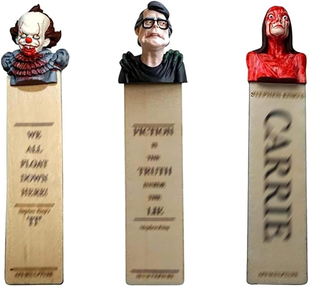Amazon.com: 3Pcs Horror Bookmarks 3D Resin Horror Bookmarks Figures ...