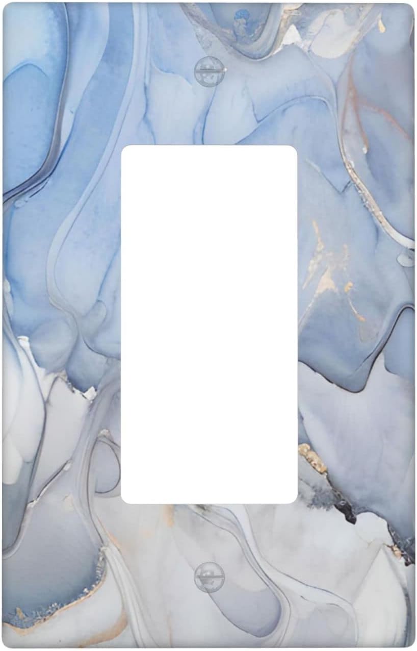 Aqua Blue Marble Light Switch Cover Plate Decorative 1 Gang Wall Plates ...