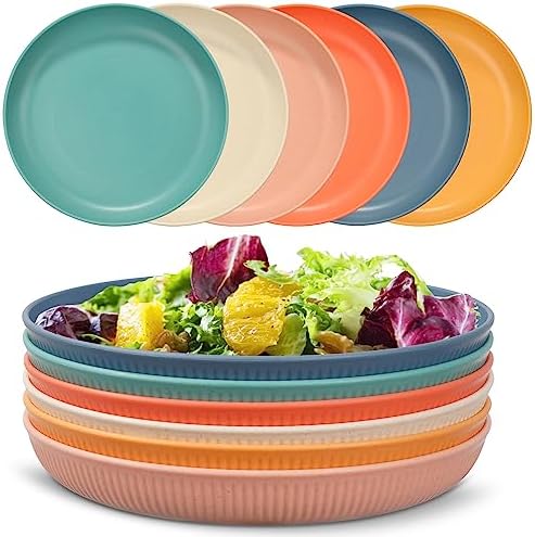 Worephu Lightweight & Unbreakable Dinner Plates Set of 6, Reusable ...