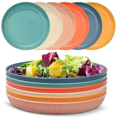 Worephu Lightweight & Unbreakable Dinner Plates Set of 6, Reusable ...