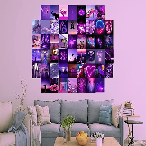 Buy ouyg Purple Wall Collage Kit Aesthetic Pictures,wall decor for ...