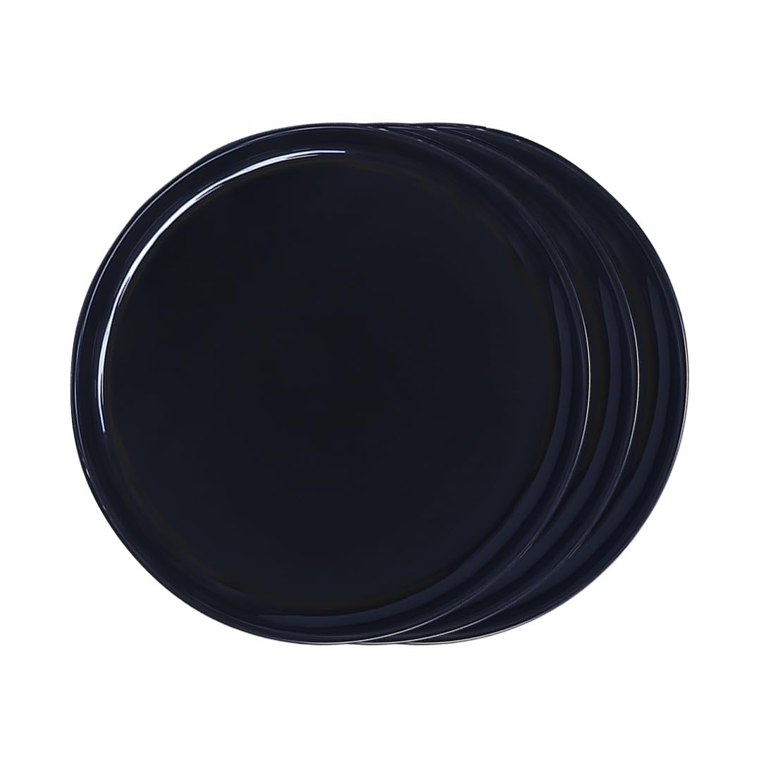 Buy GOWRI Plastic Buffet Plates, Black, Set of 3 | Perfect for Daily ...