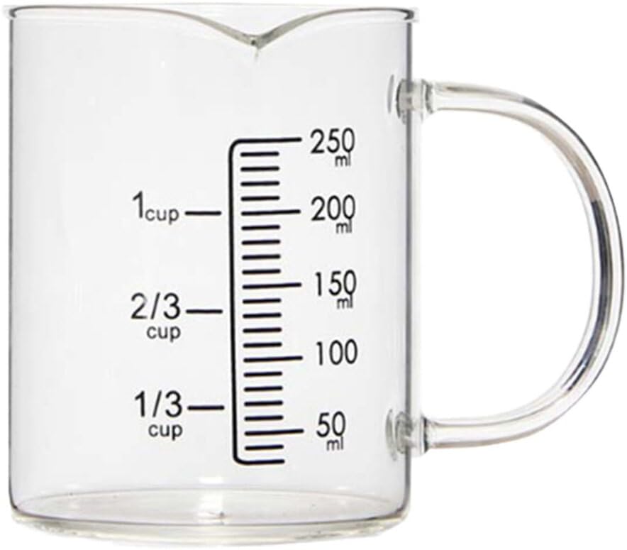 Cabilock Verre Doseur En Verre Transparent De 250 ML Pour Caf Lait cabilock-verre-doseur-en-verre-transparent-de-250-ml-pour-caf-lait