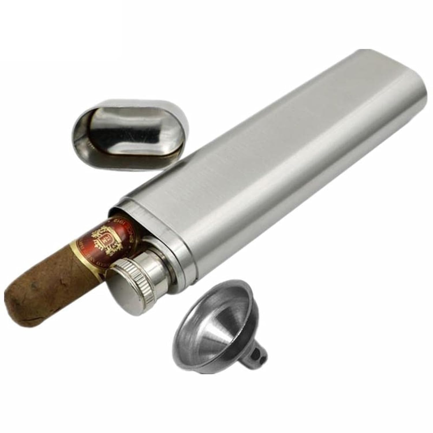 Amazon.com: CNFLASK Stainless Steel Cigar Case Cigar Tube Pocket Cigar ...