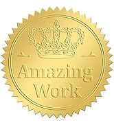 CRASPIRE 408Pcs Attendance Gold Foil Embossed Stickers 2" Self Adhesive ...
