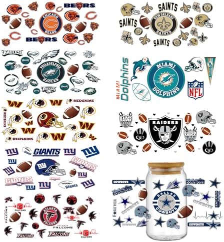 Amazon.com: UV DTF Cup Wraps 4 Sheets Football UV DTF Transfer Cup ...