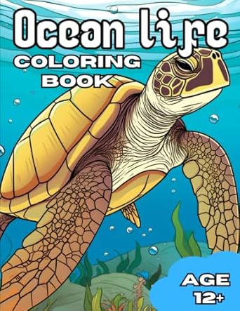 Ocean Life Coloring Book: Awesome Ocean Sea Life Coloring Book for all ...