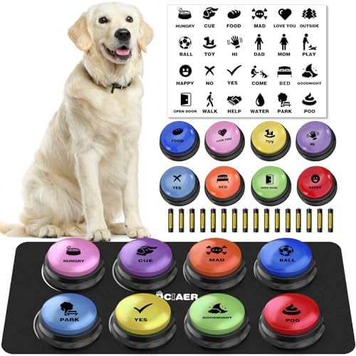 Dog Buttons for Communication,8 PCS 30s Recordable Voice Pet Training ...