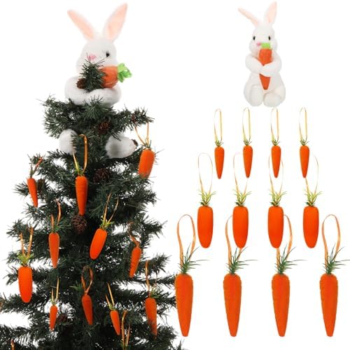 Amazon.com: PullCrease 13 Pcs Easter Bunny Tree Topper Decorations ...