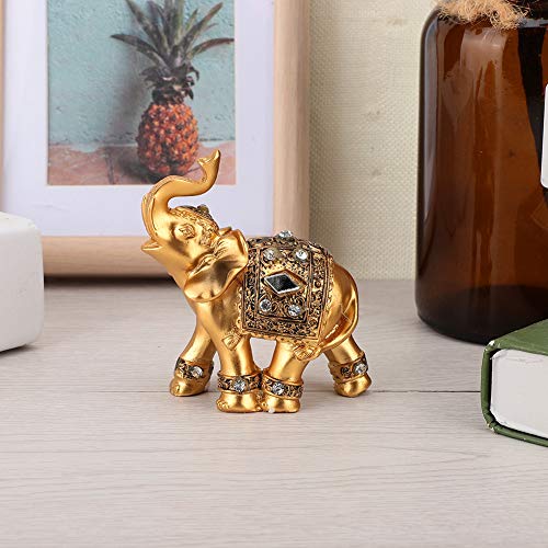 Lucky Feng Shui Elephant Statue, Golden Wealth Collectible Figurine ...