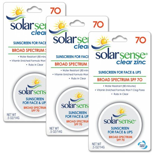 Amazon.com: Solar Sense Clear Zinc SPF 70 Cream for Face (Pack of 3 ...