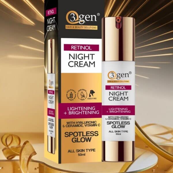 3gen Retinol Night Cream Spotless Glow All skin Types 50ml : Amazon.in ...