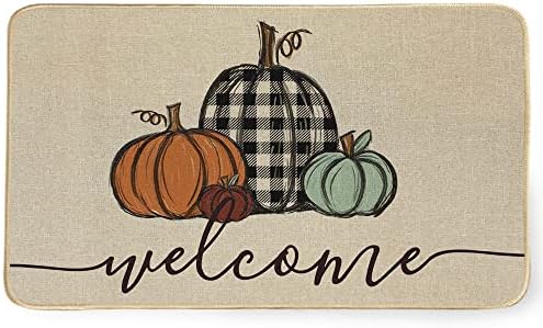 Amazon.com: Fall Welcome Doormat, Seasonal Autumn Pumpkin Decorative ...