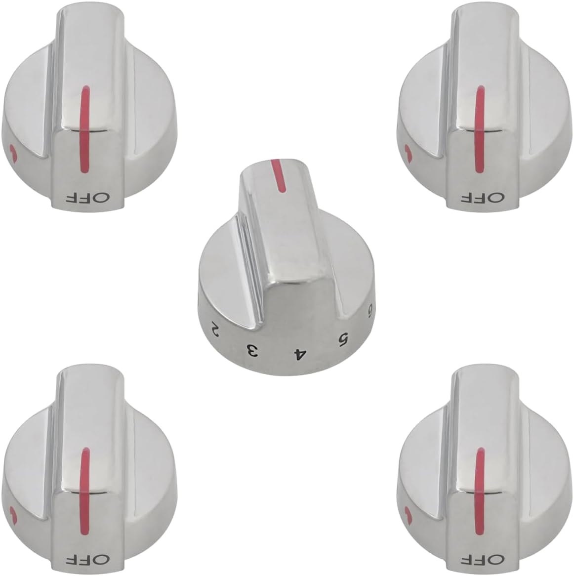 Amazon.com: Universal Fit Stainless Steel Burner Control Knobs – 5-Pack ...