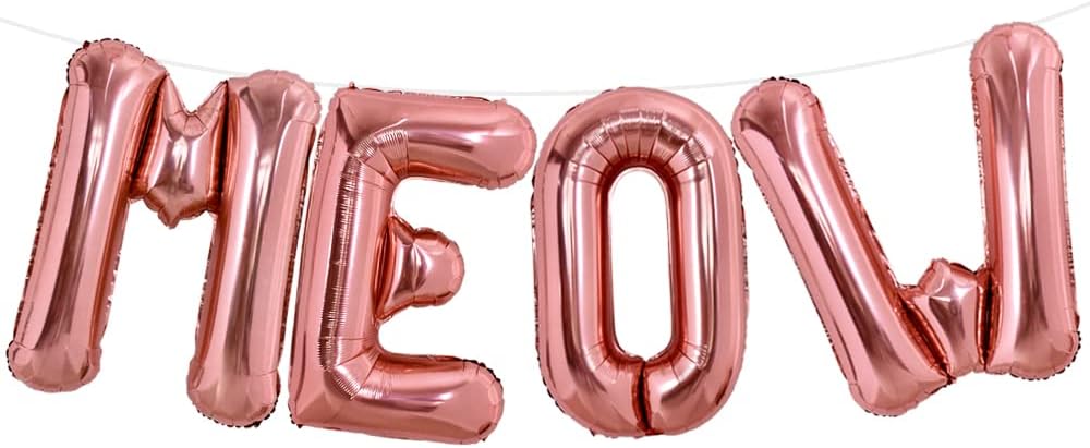 Amazon.com: TONIFUL Cat Birthday Party Balloons - 16 Inch Rose Gold ...