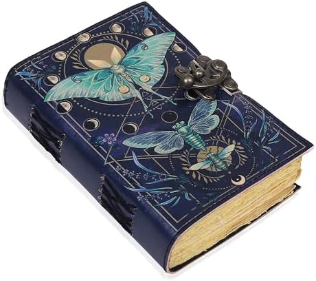Amazon.com : HINDORO Book of Spells Leather Bound Witchy Journal Deckle ...