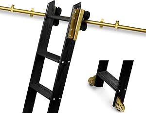 KINMADE Gold Rolling Library Ladder Hardware Kit, Telescopic Upper ...