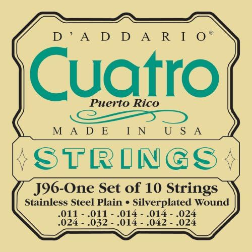Amazon.com: D'Addario J96 Cuatro-Puerto Rico Set : Musical Instruments