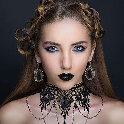 Amazon.com: 9 Pieces Halloween Vampire Choker Necklace Gothic Black ...
