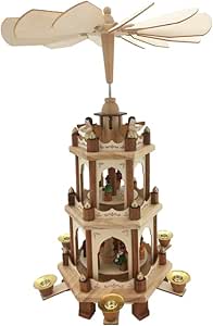 German Wooden Christmas Carousel Christmas Pyramid - 18 Inch 3-Tier ...