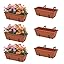 6 Pack Railing Planter Boxes Outdoor Window Boxes Planter with Drainage ...