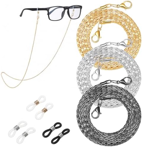 Ouligay 3 Pieces Glasses Chain for Women, Eyeglass Chain Stylish Gold ...