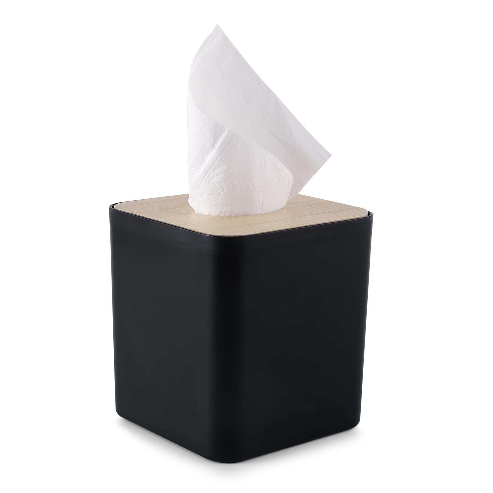 Snapklik.com : Square Tissue Box Cover,Black Tissue Box Holder,Bamboo ...