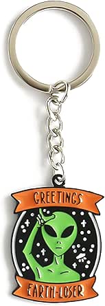 Alien Keychain - 1 Set Alien Key Chain Bag Charm Pendant Gold Metal ...