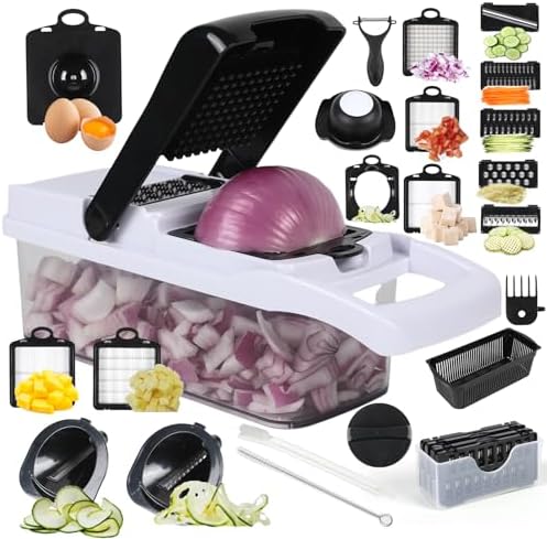 Amazon.com: Nutrislicer XL Vegetable Chopper with Container, 2 in 1 ...