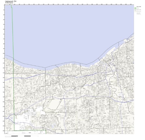 Lakewood, OH ZIP Code Map Laminated: Amazon.com: Office Products