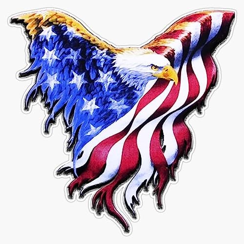 Amazon.com - American Bald Eagle Flag Decal Sticker - 12 Inch - Vinyl ...