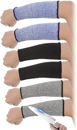 Amazon.com: 3 Pairs Cut Resistant Sleeve Arm Protection Sleeves Level 5 ...